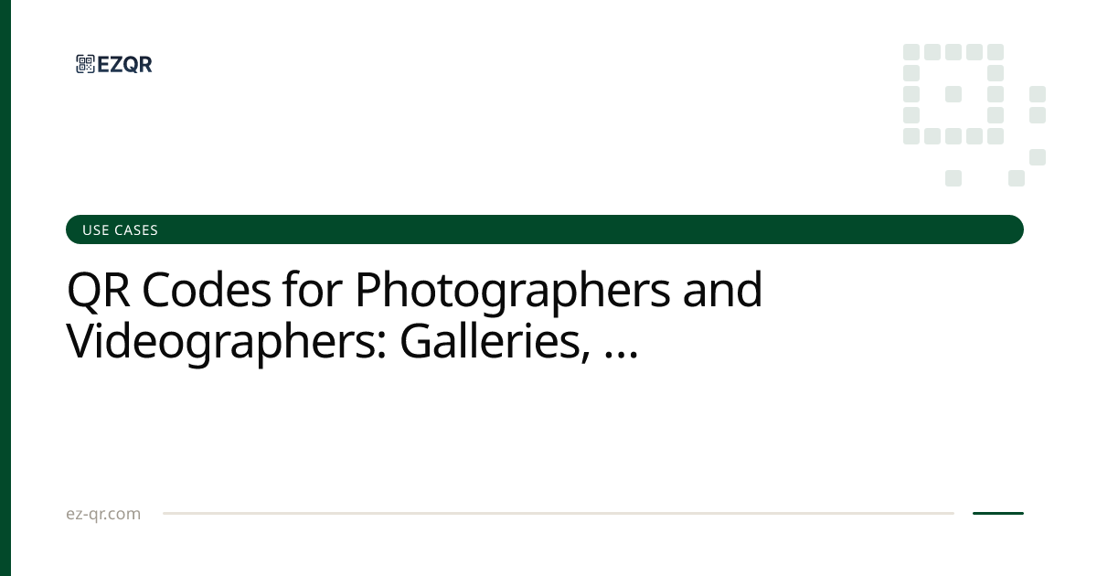 QR Codes for Photographers and Videographers: Galleries, Studios ...
